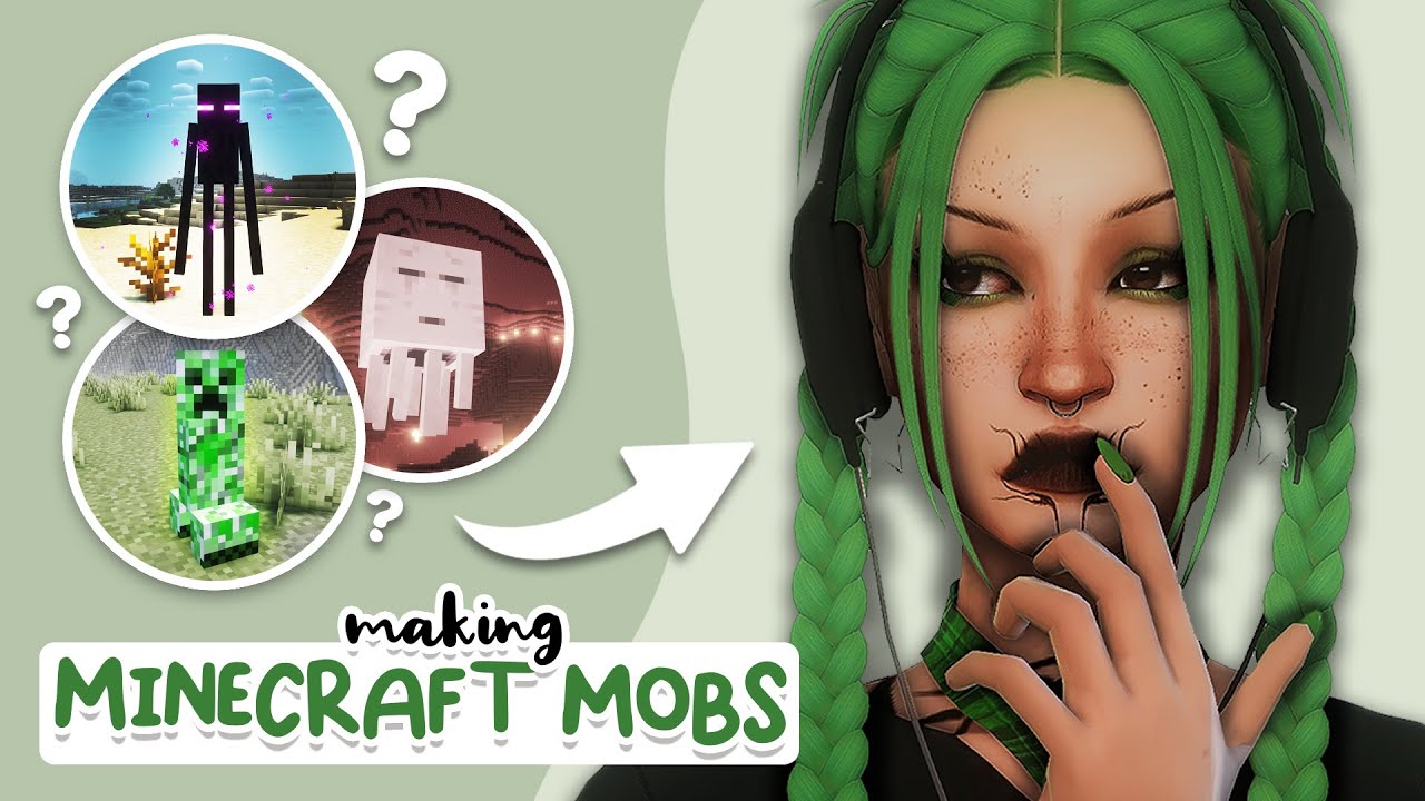 Minecraft Mobs as Sims ⛏ | Sims 4 Create a Sim Challenge - YouTube