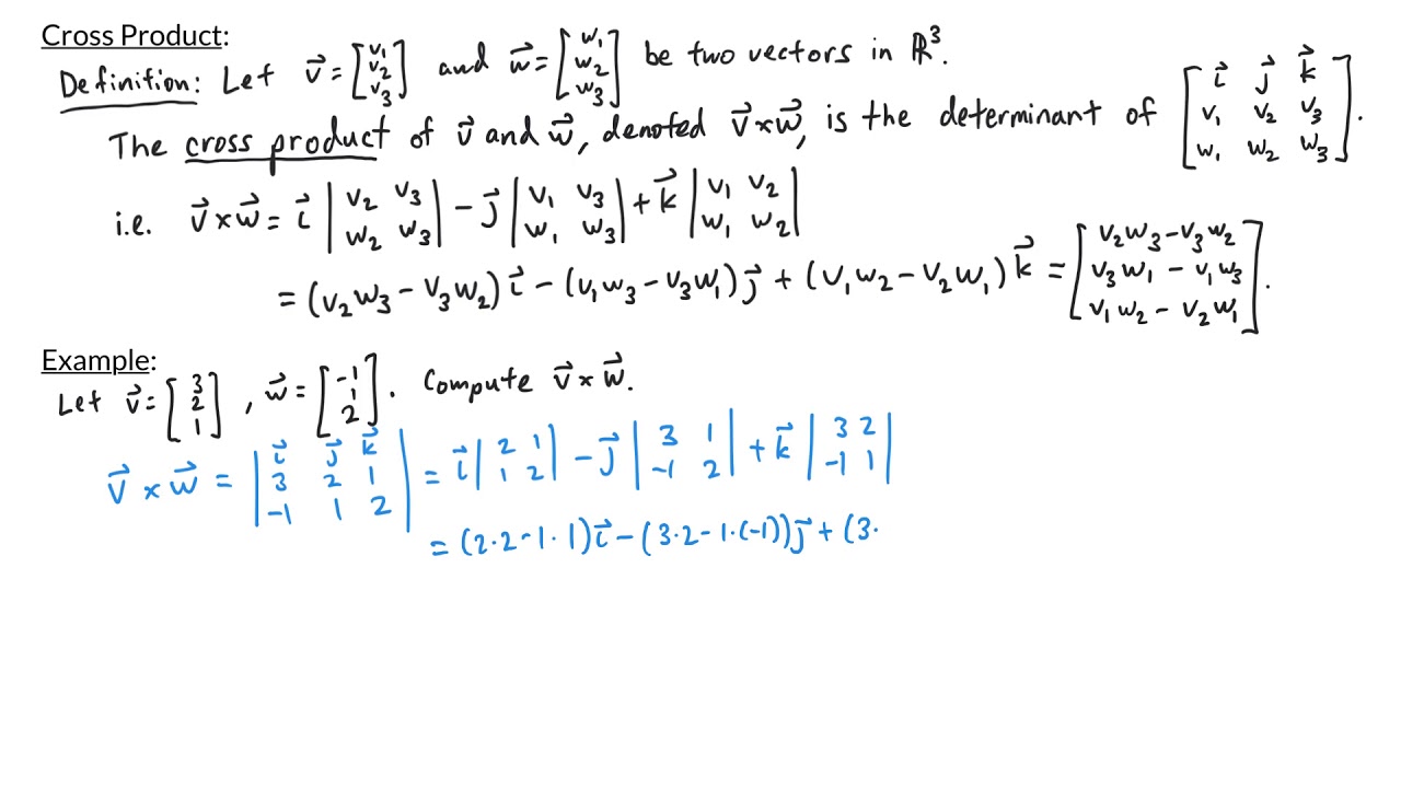 Intro To Linear Algebra Cross Product YouTube Intro To Linear Algebra Cross Product YouTube