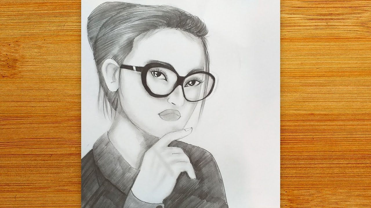 How To Draw A Girl Touching Her Face With Hand | Pencil Sketch | Pencil ...