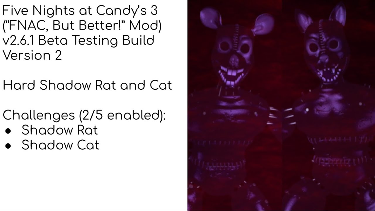 FNAC 3 ('FNAC But Better' Mod) Hard Shadow Rat and Cat GG! - YouTube