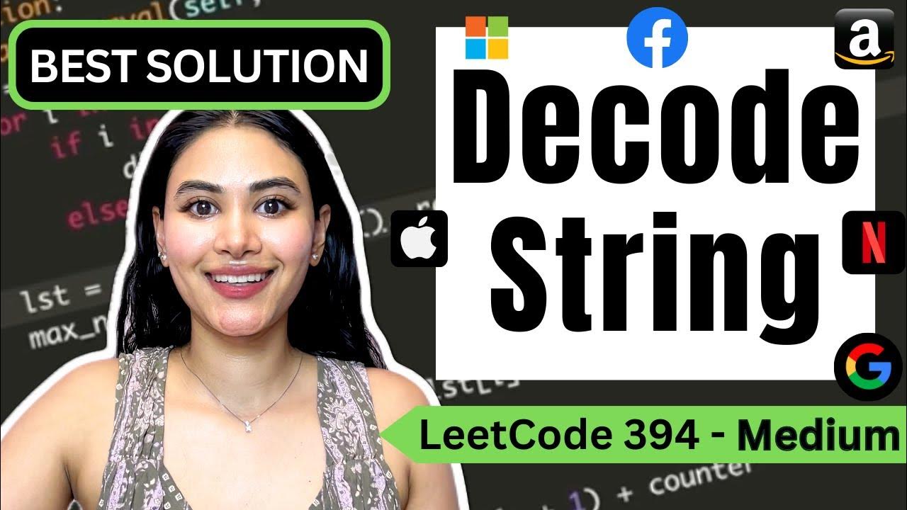 Decode String Leetcode 394 Python Leetcode Leetcode75 Stack