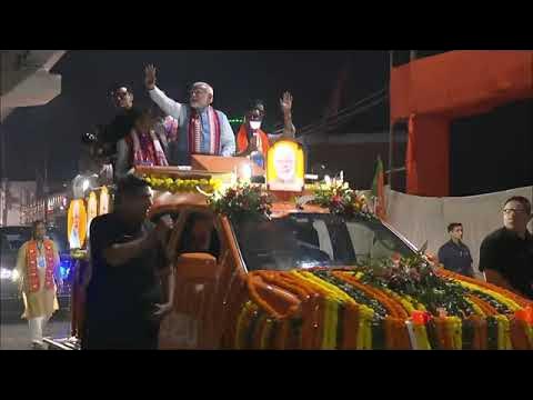 PM Modi holds roadshow in Ranchi, Jharkhand | रोड शो, रांची - YouTube