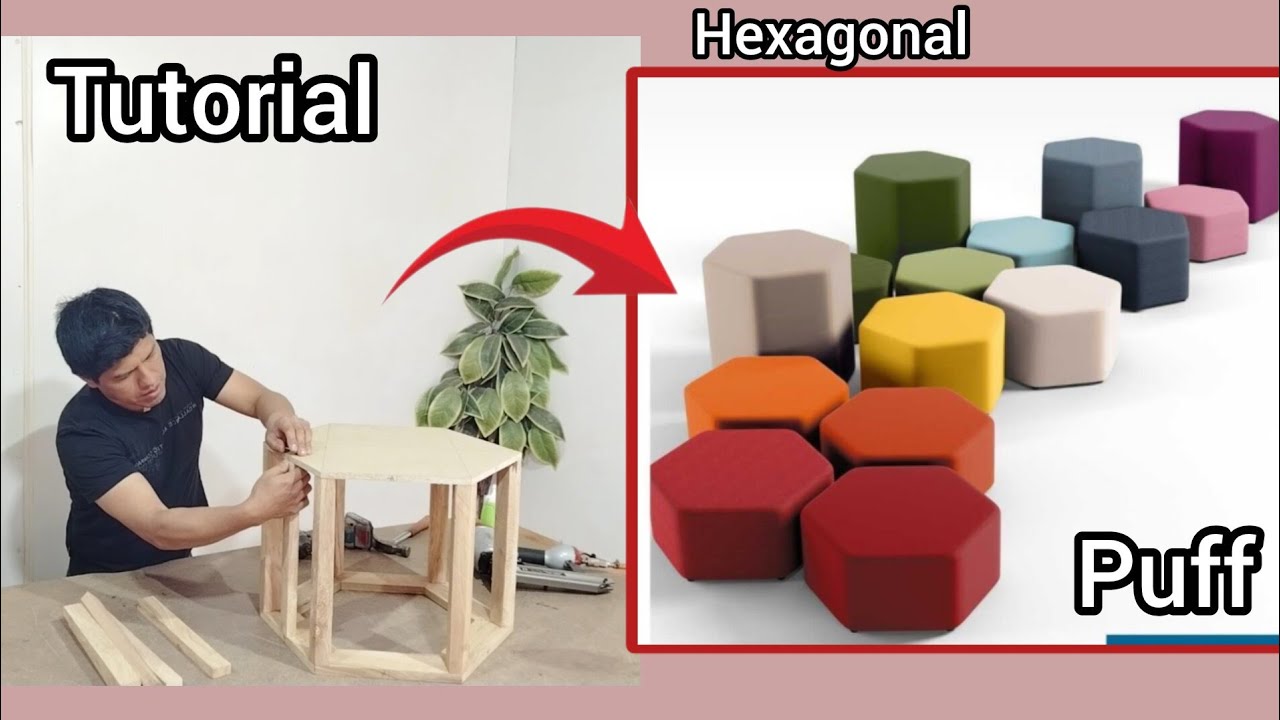 Como hacer puff hexagonal - YouTube