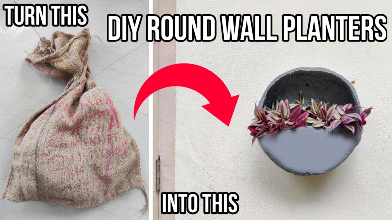 How to make round wall hanging planters | Hanging plant ideas| Wall ...