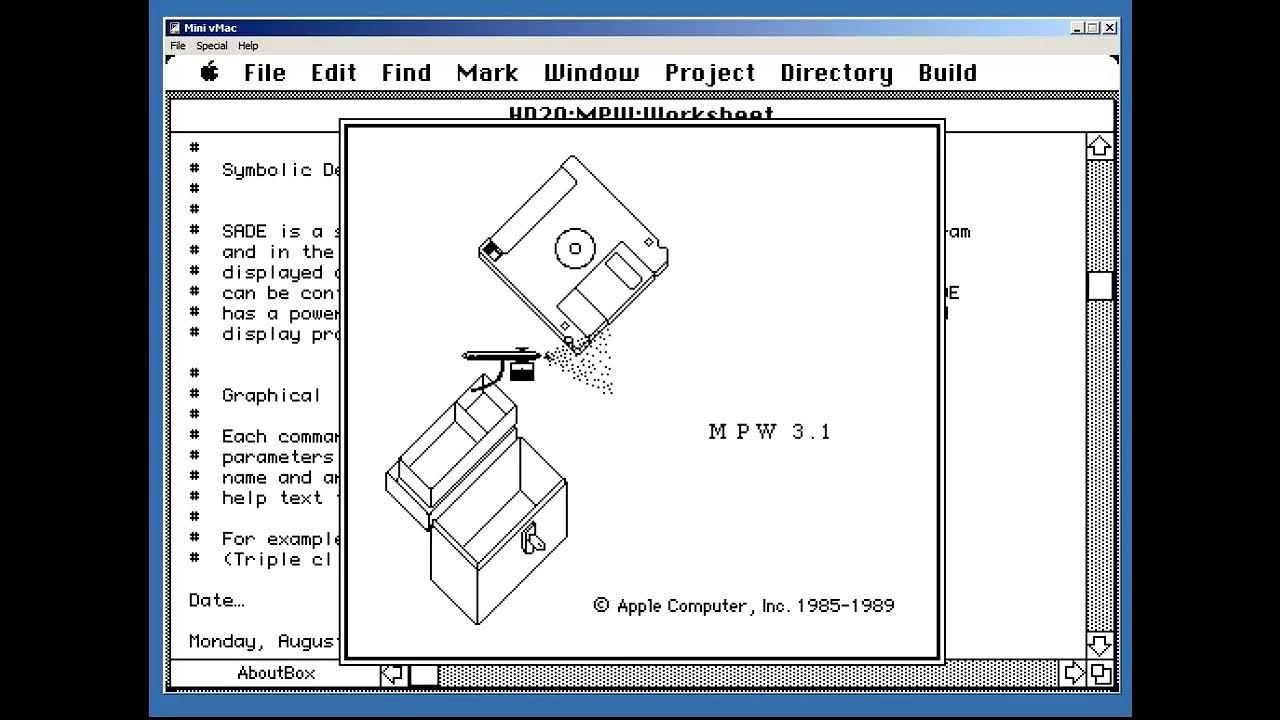 Macintosh MPW 3 1 About dialog animation - YouTube