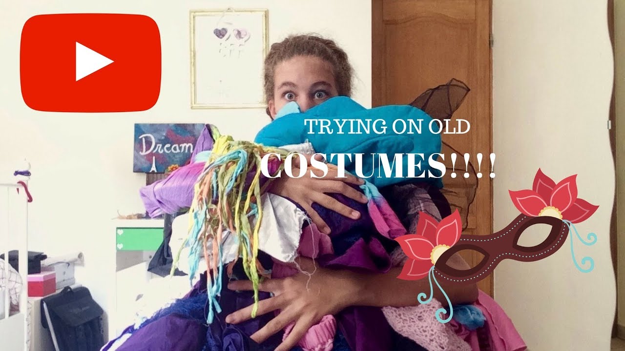 Trying on old costumes | I GOT STUCK IN A DRESS! - YouTube