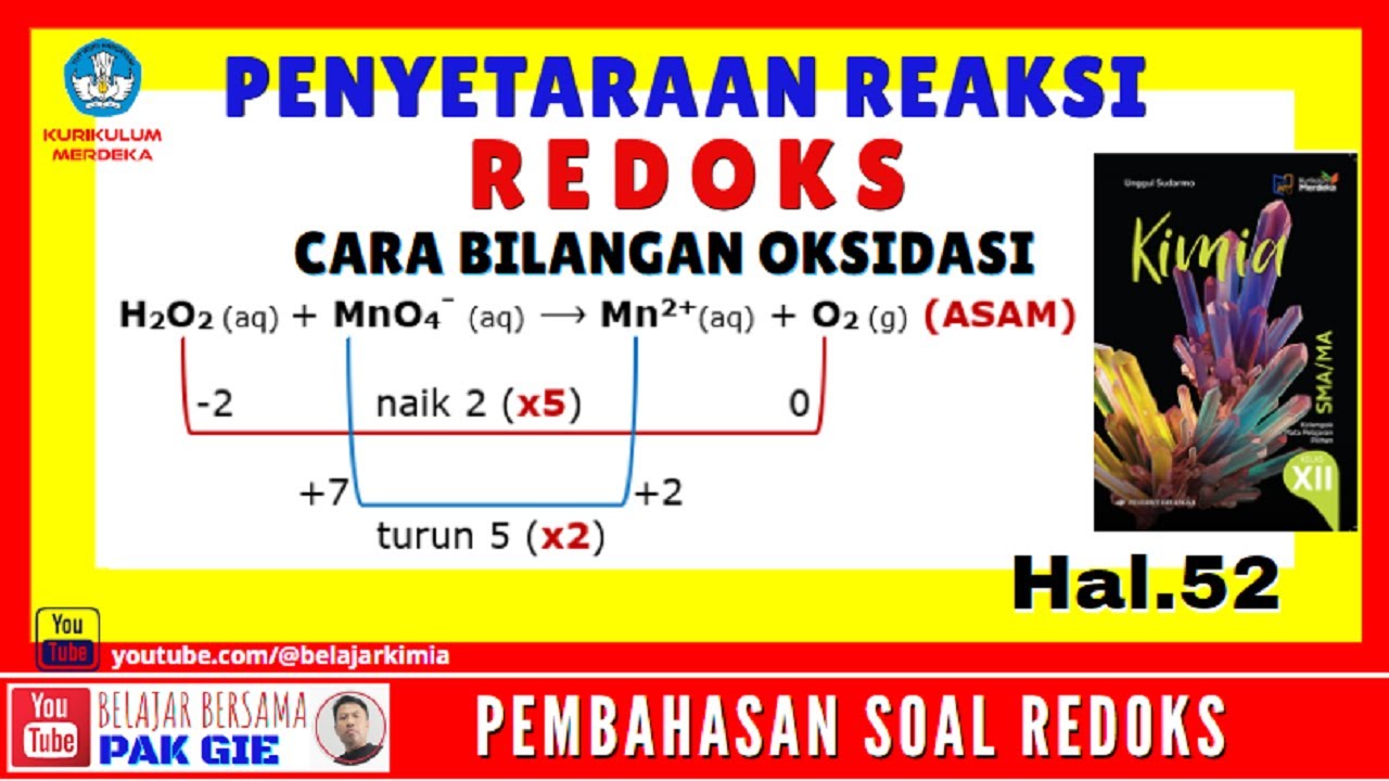 Setarakan persamaan reaksi redoks: H2O2 + MnO4- Mn2+ + O2 (ASAM) CARA ...
