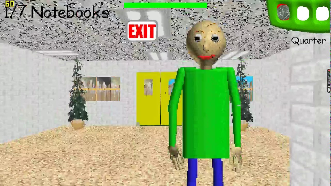 playing baldi's basics first time on camera - YouTube