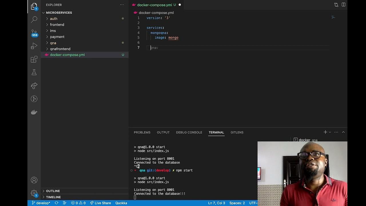 Microservices Part 8, how to use docker-compose to run multiple containers - YouTube