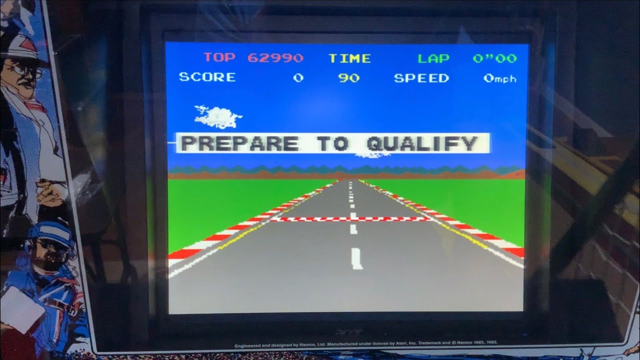 Pole Position Mame setup in original cabinet (showing steering response ...