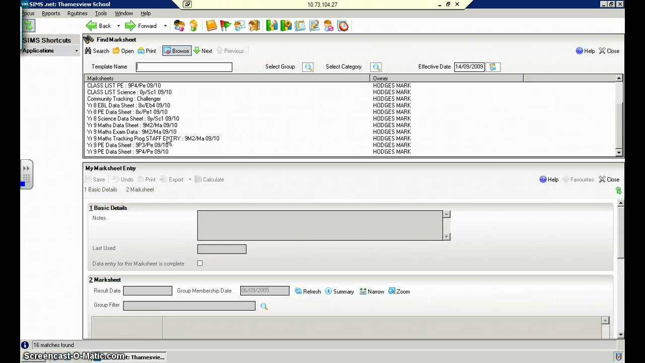 SIMS marksheet entry - YouTube