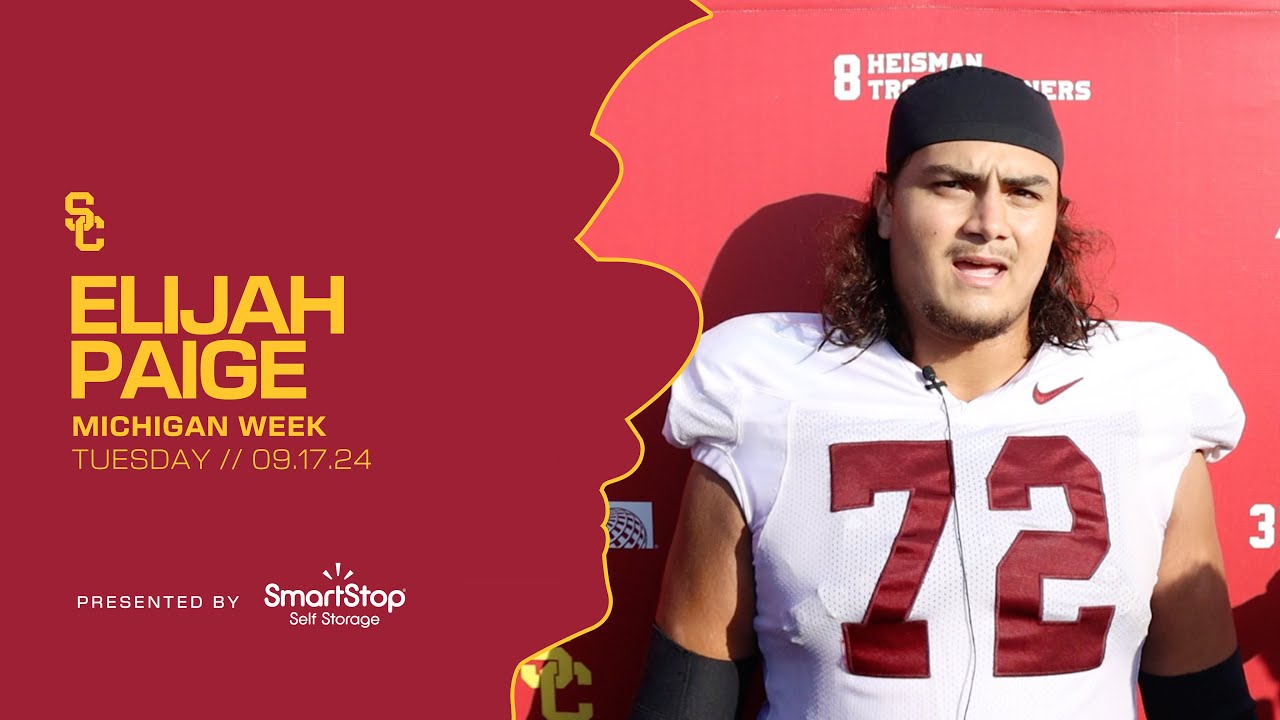 USC OL Elijah Paige | Tuesday of Michigan Week - YouTube