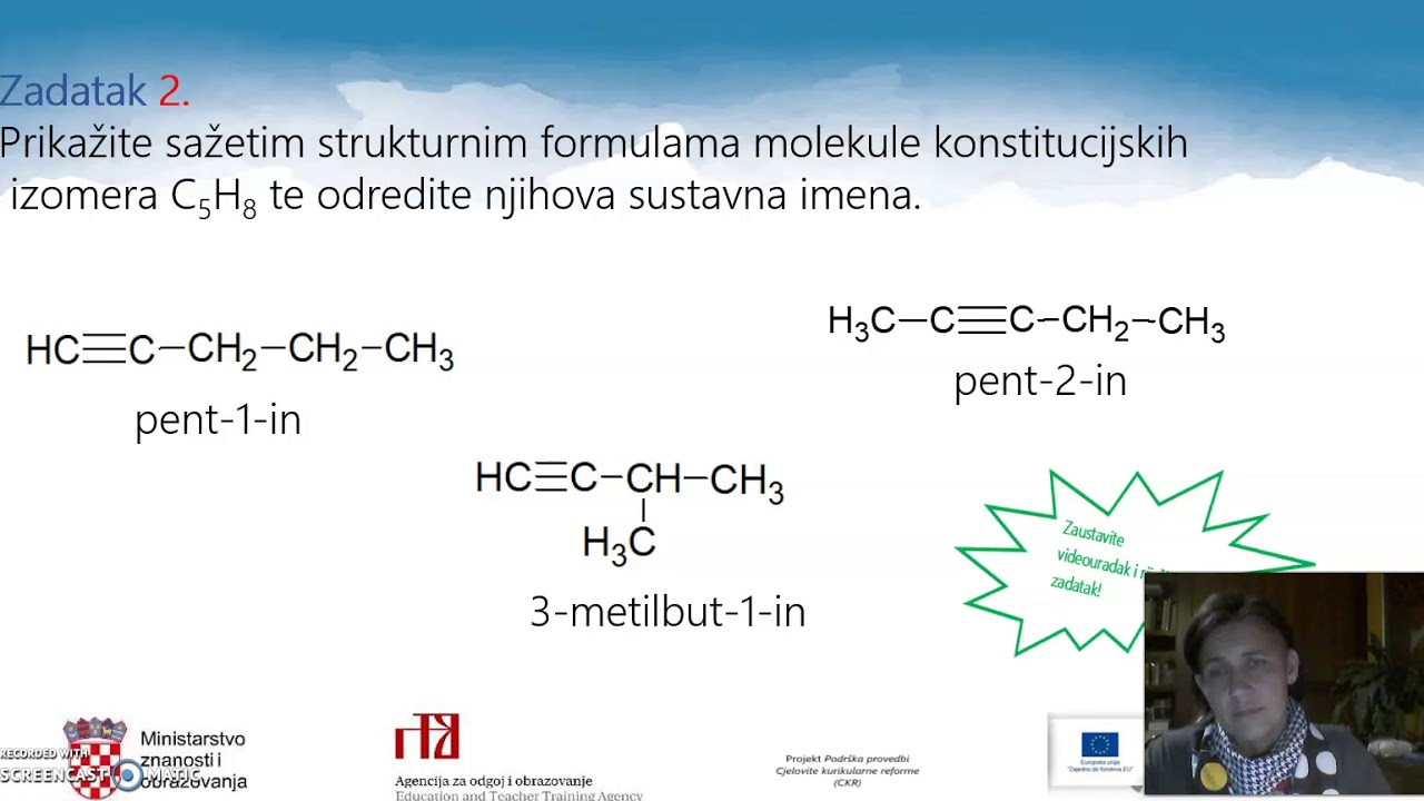 Kemija 4.r. SŠ - Alkini– uvod, nomenklatura, fizikalna svojstva ...