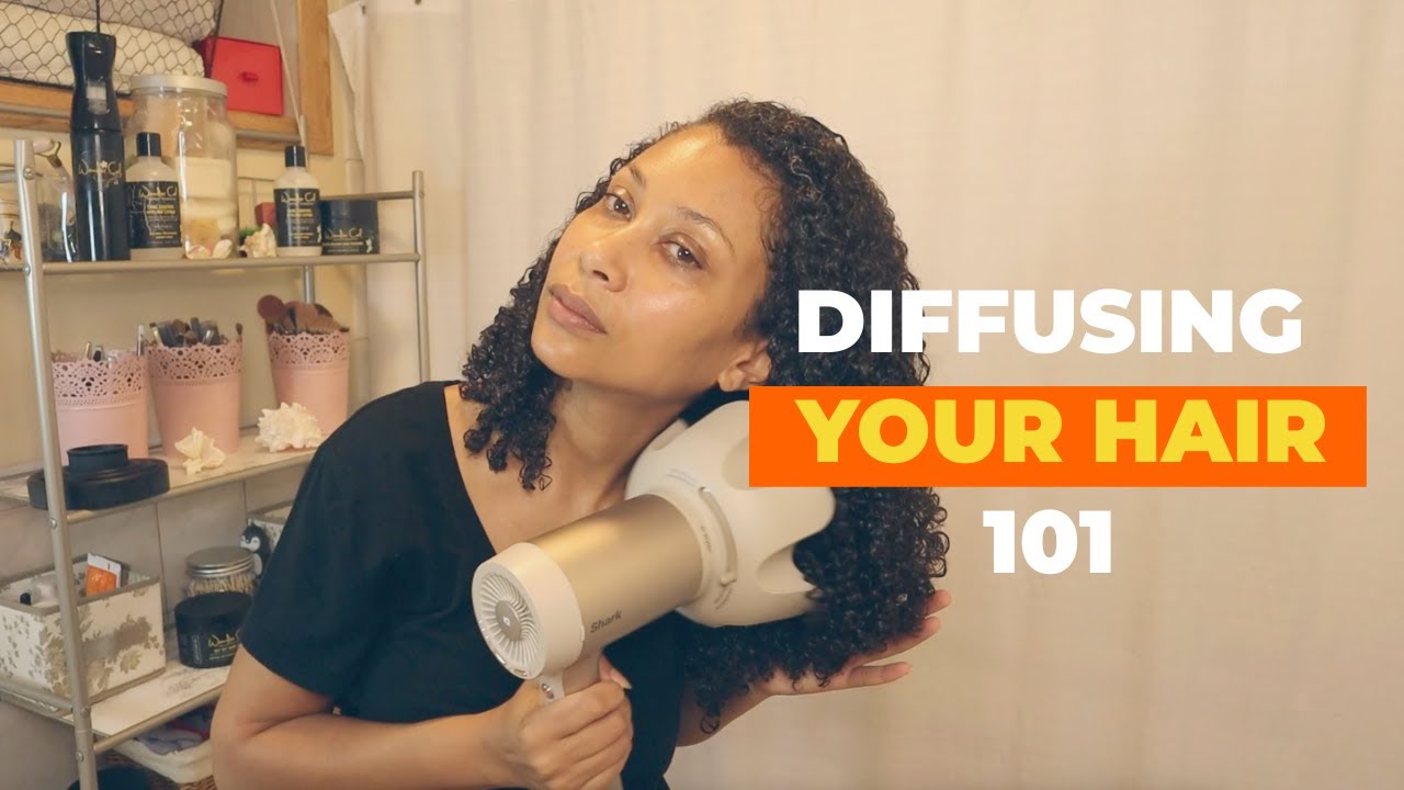 How to diffuse your natural hair for least frizz and shrinkage. - YouTube