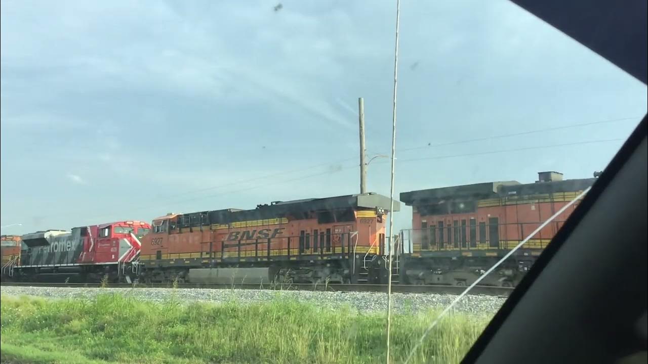 BNSF 5050 With Ferromex Power Leads Grain Hopper Houston,Tx - YouTube