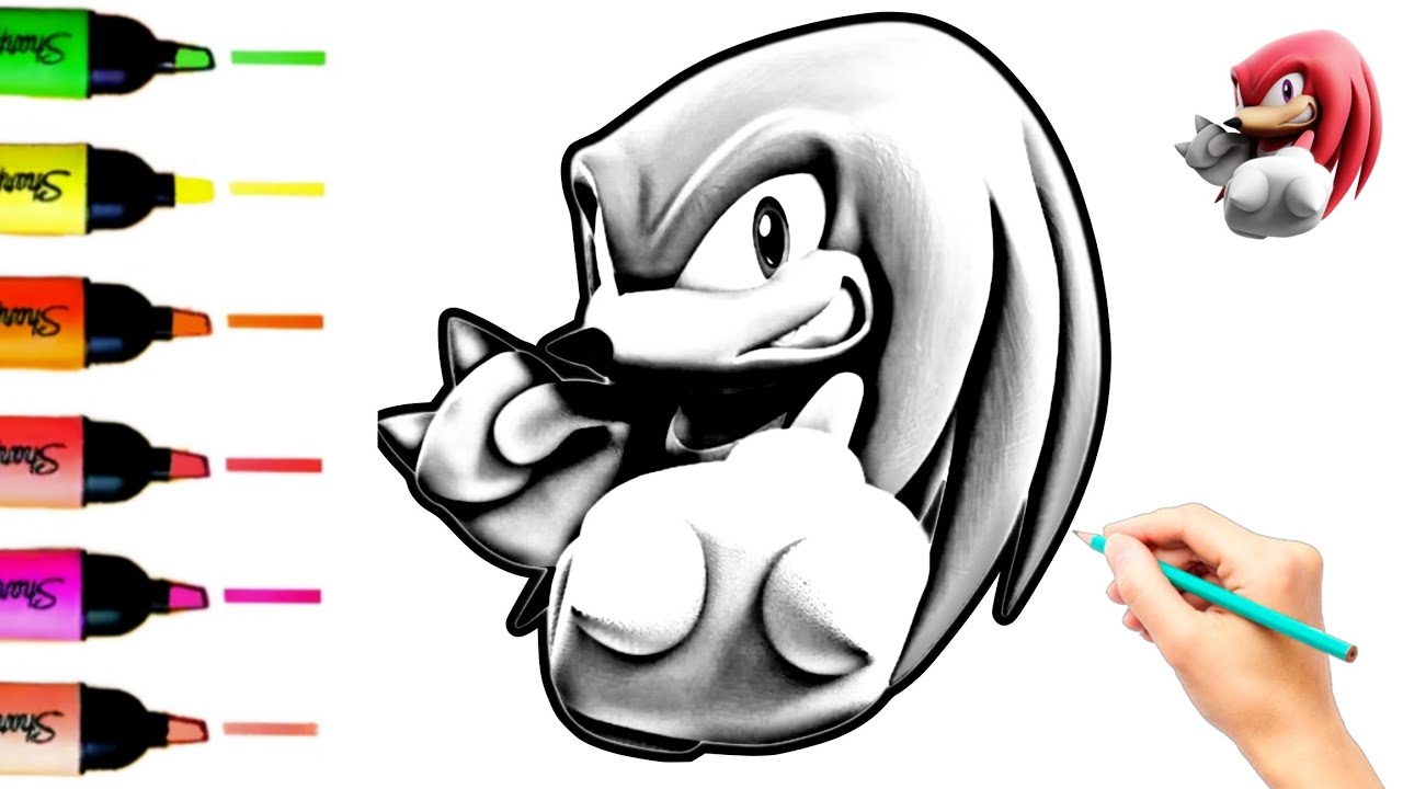 6 very easy steps to draw Knuckles. One of the most wonderful ...