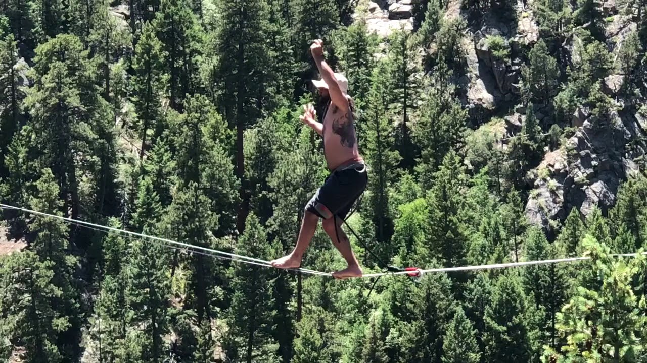 Tight Rope over Canyon with over 1k feet drop - YouTube