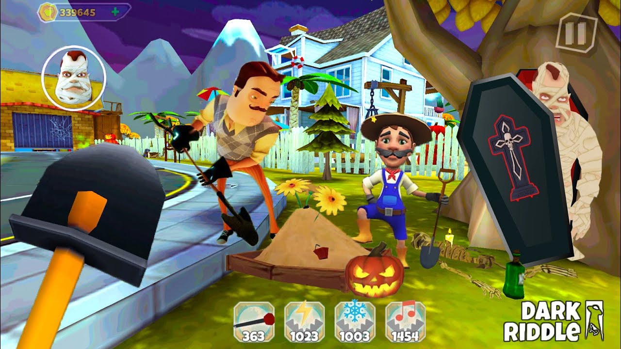Dark Riddle Halloween 16.0.0 New Gameplay ( Mod Skin MUMMY ) Neighbor ...