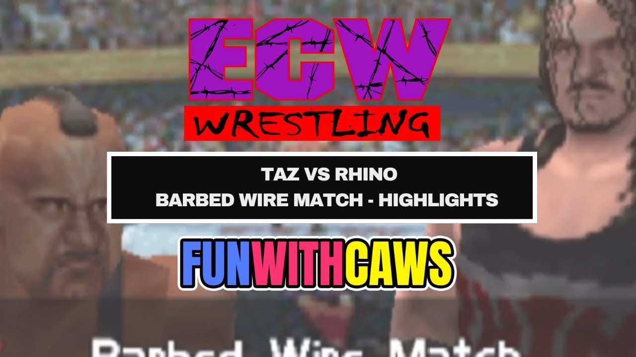 Taz vs Rhino - Barbed Wire Match Highlights - ECW Born To Be Wired ...