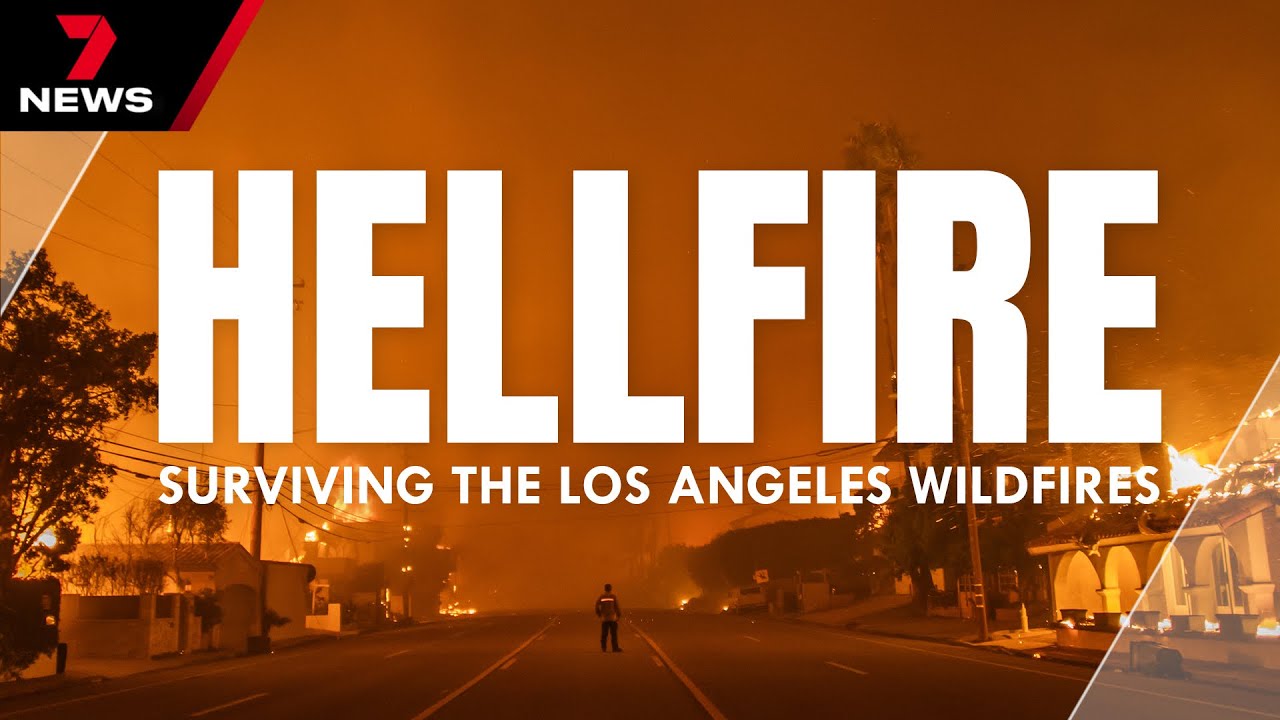 Dramatic doorbell footage of father fleeing LA wildfire | Hellfire short documentary | 7NEWS ...