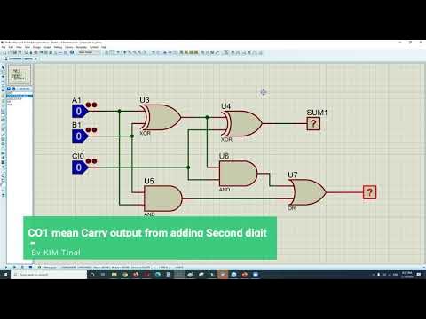 4 Bits Adder Logic Gate Circuit Simulation on Proteus - YouTube