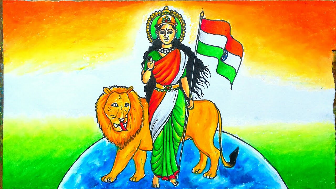how to draw bharat mata special for independence day - YouTube