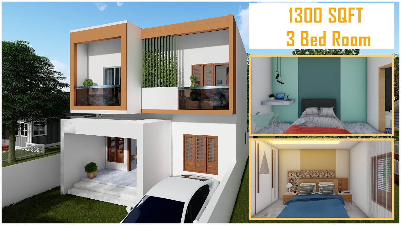 1300 Sqft Home Design And Interior | 3 Bedroom - YouTube