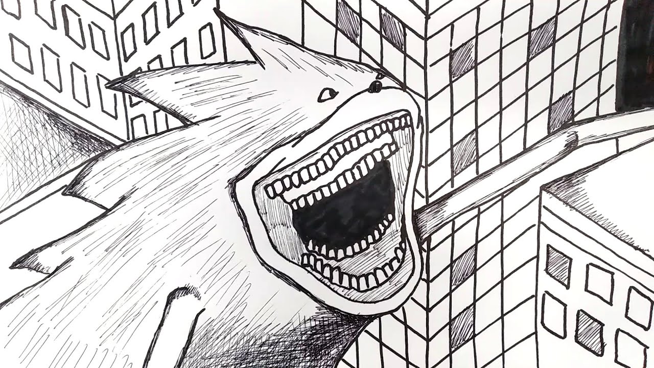 How to draw Sonic in the city, SHIN SONIC - YouTube