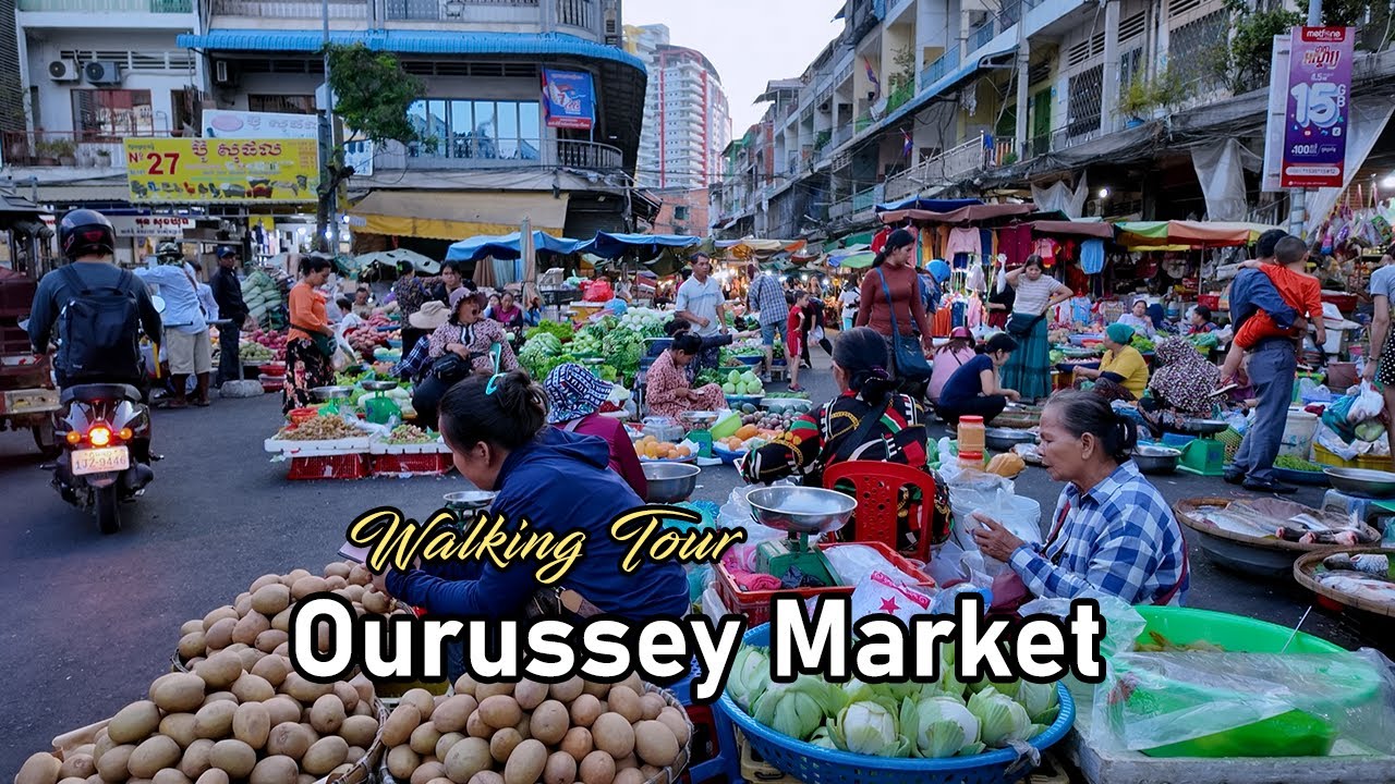 【KH】Walking Orussey Market in Phnom Penh | Cambodia Virtual Walking ...