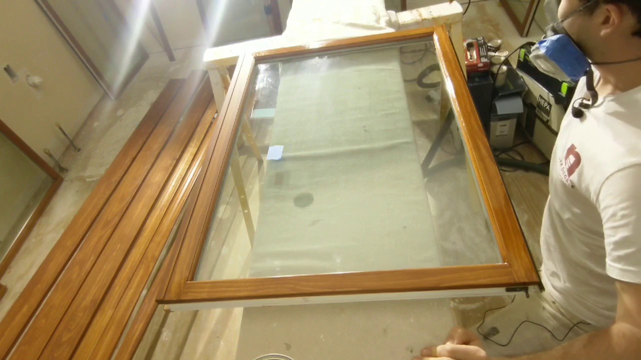 Brushing Polyurethane on Wooden Windows - YouTube