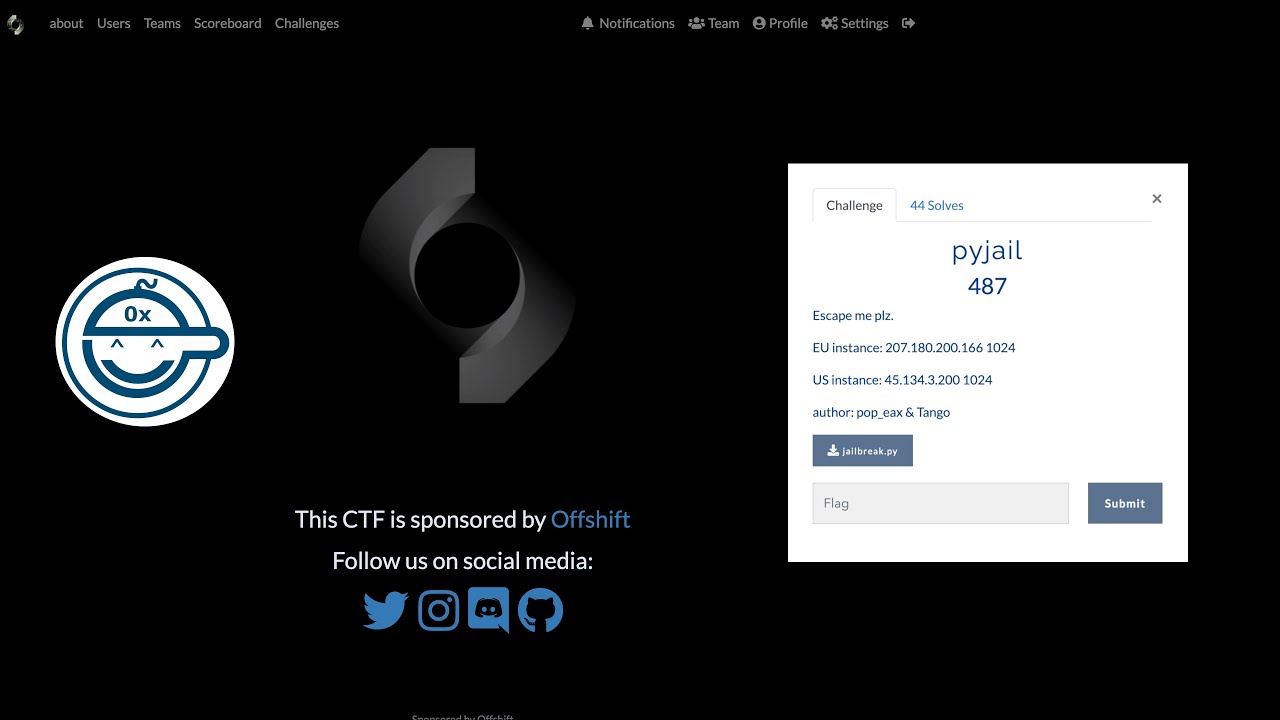 Writeup Offshift 2021 Pyjail Youtube