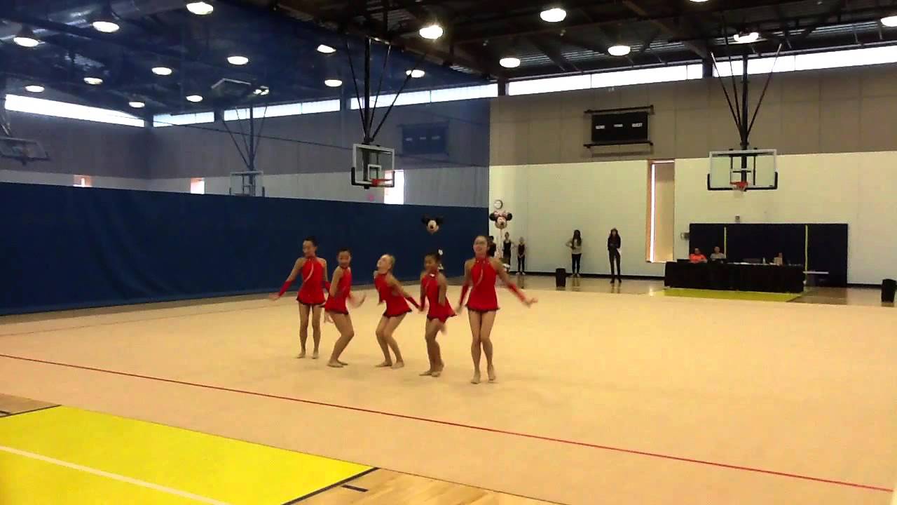 Junior Advanced Rhythmic Gymnastics team's Floor routine - YouTube
