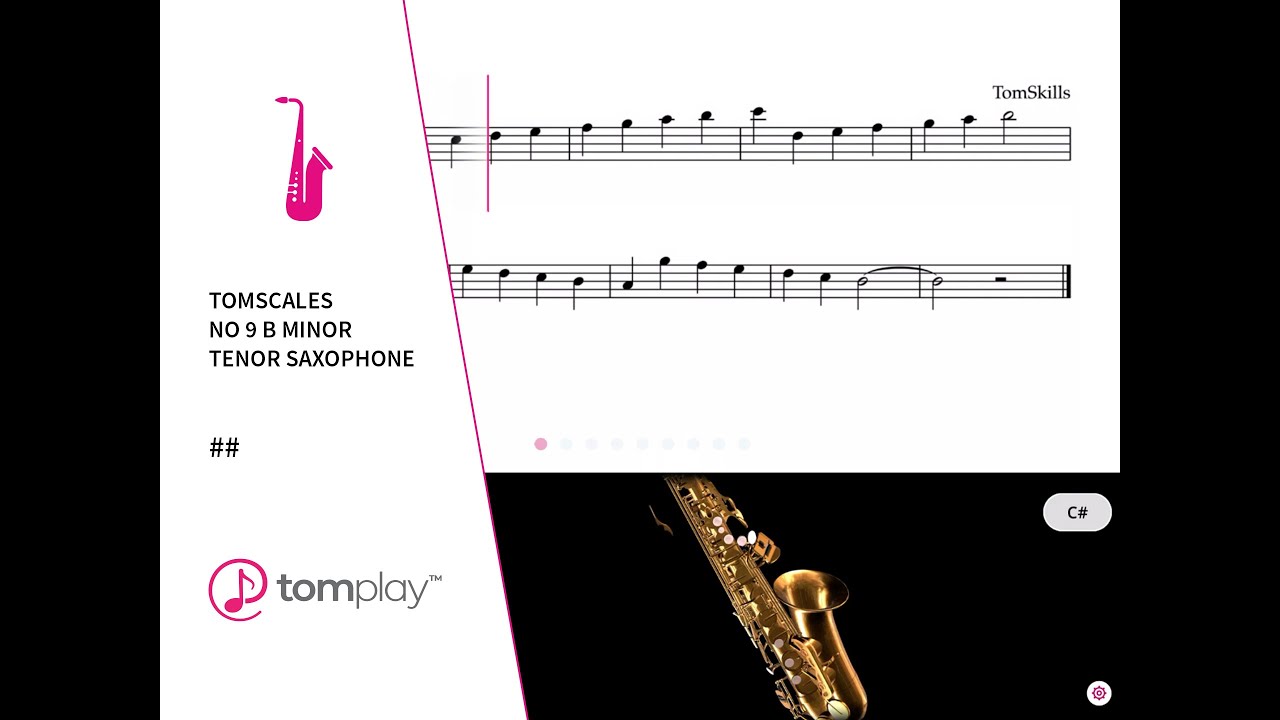 B Minor Tenor Saxophone Scale (Sheet Music and Backing Track) 🎷 - YouTube