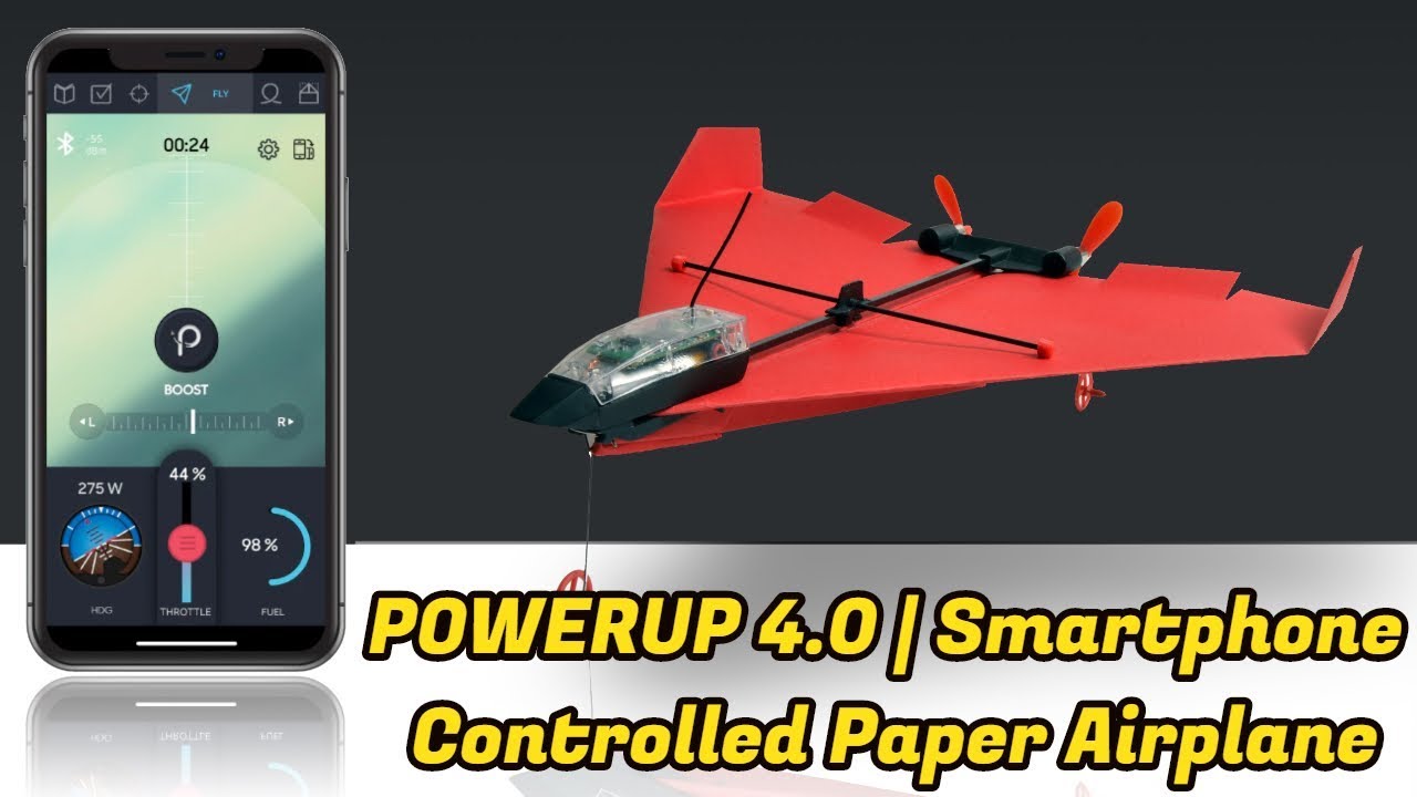 POWERUP 4.0 | Smartphone Controlled Paper Airplane - YouTube