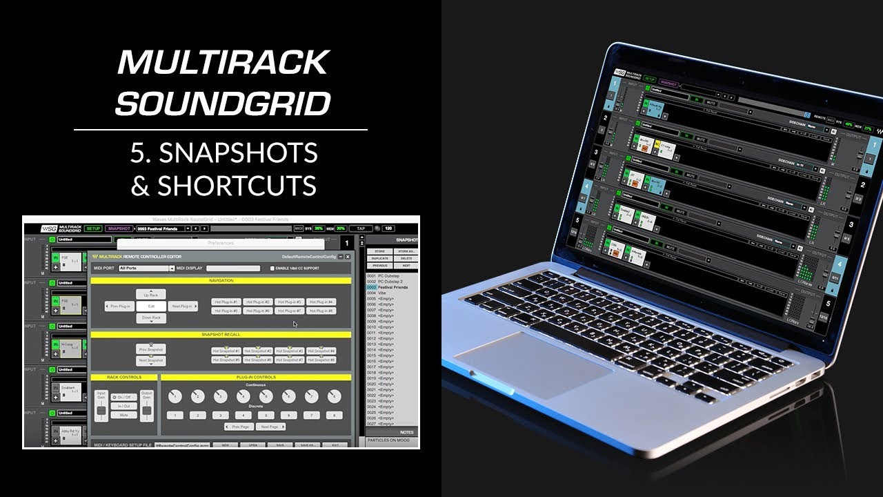 Using snapshots, shortcuts and remote control in MultiRack SoundGrid - YouTube