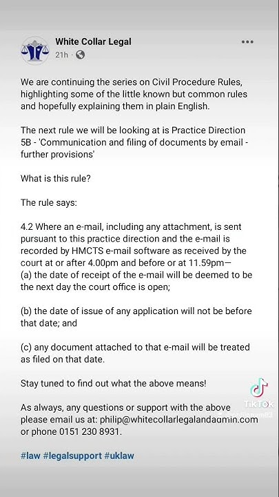 Civil Procedure Rules Practice Direction 5B - YouTube