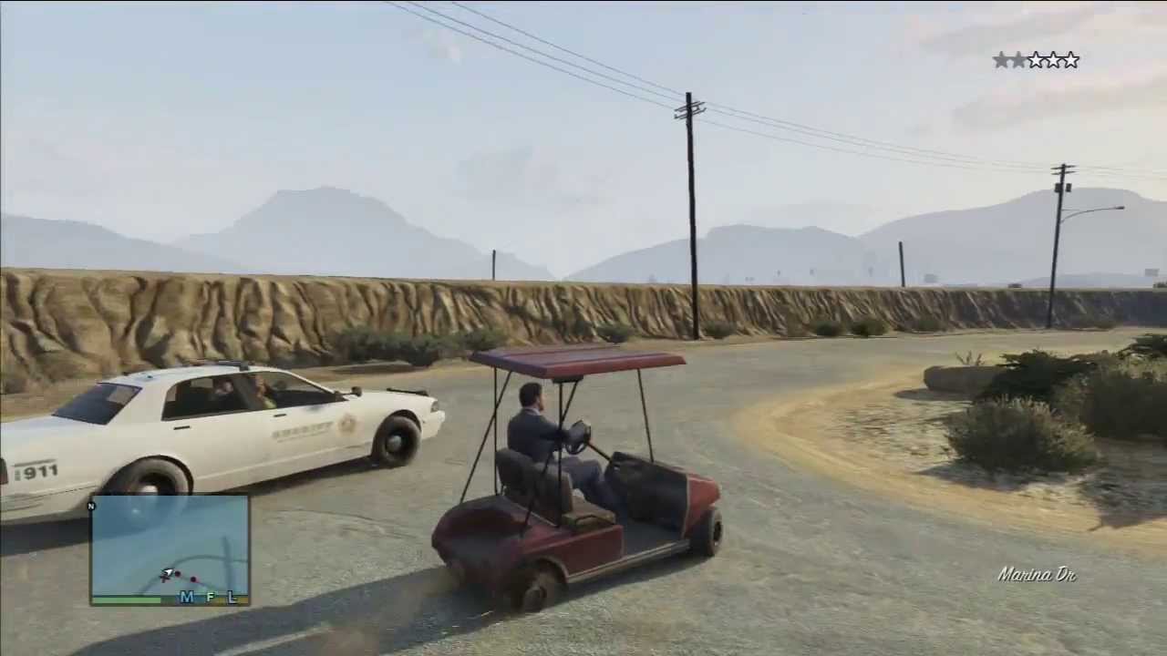 GTA V (Golf Cart Police Chase) PS3 HD - YouTube