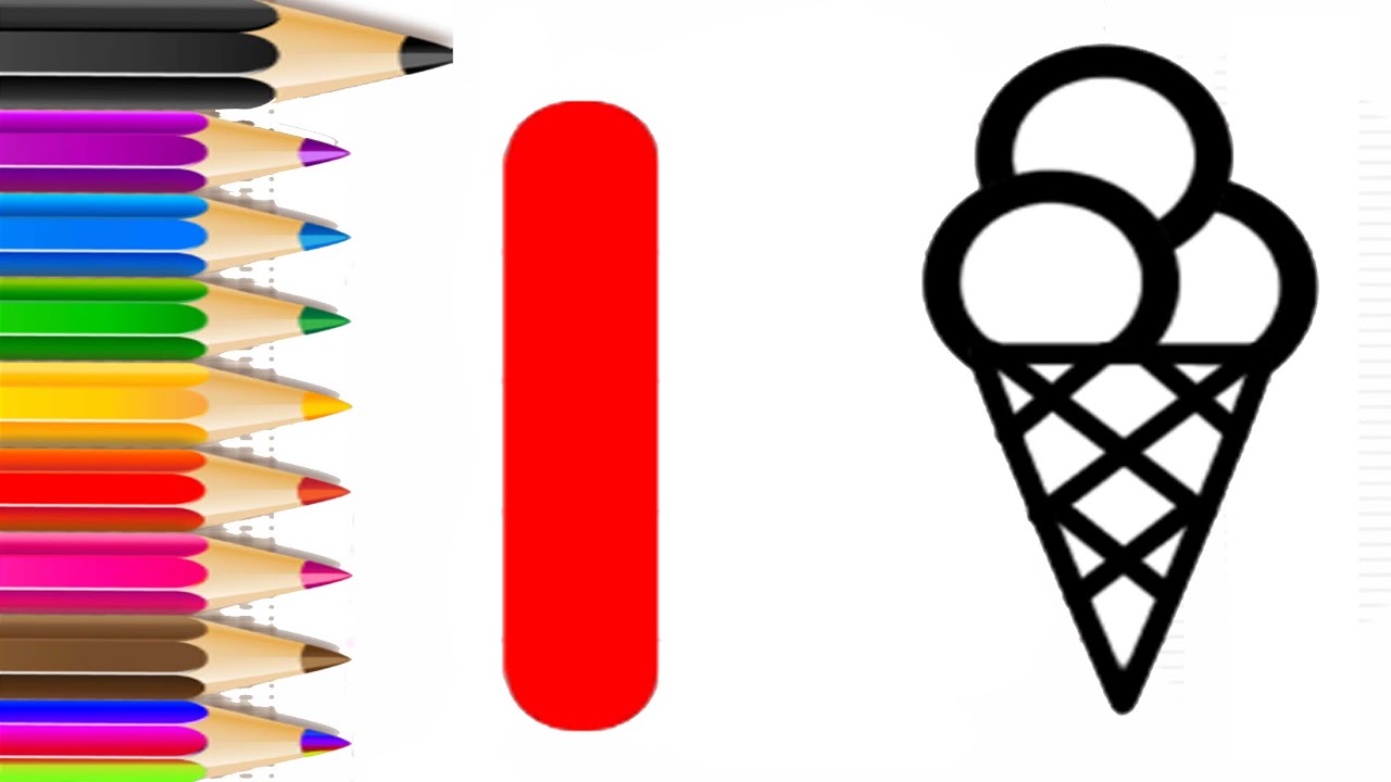 How to Draw a Ice Cream for Letter I ? - Learn ABC Alphabet with ...