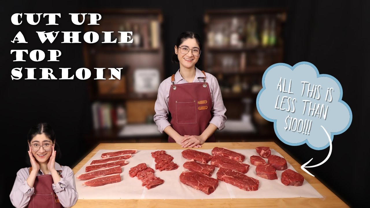 How to Cut a Whole Beef Top Sirloin | Butchery At Home - YouTube