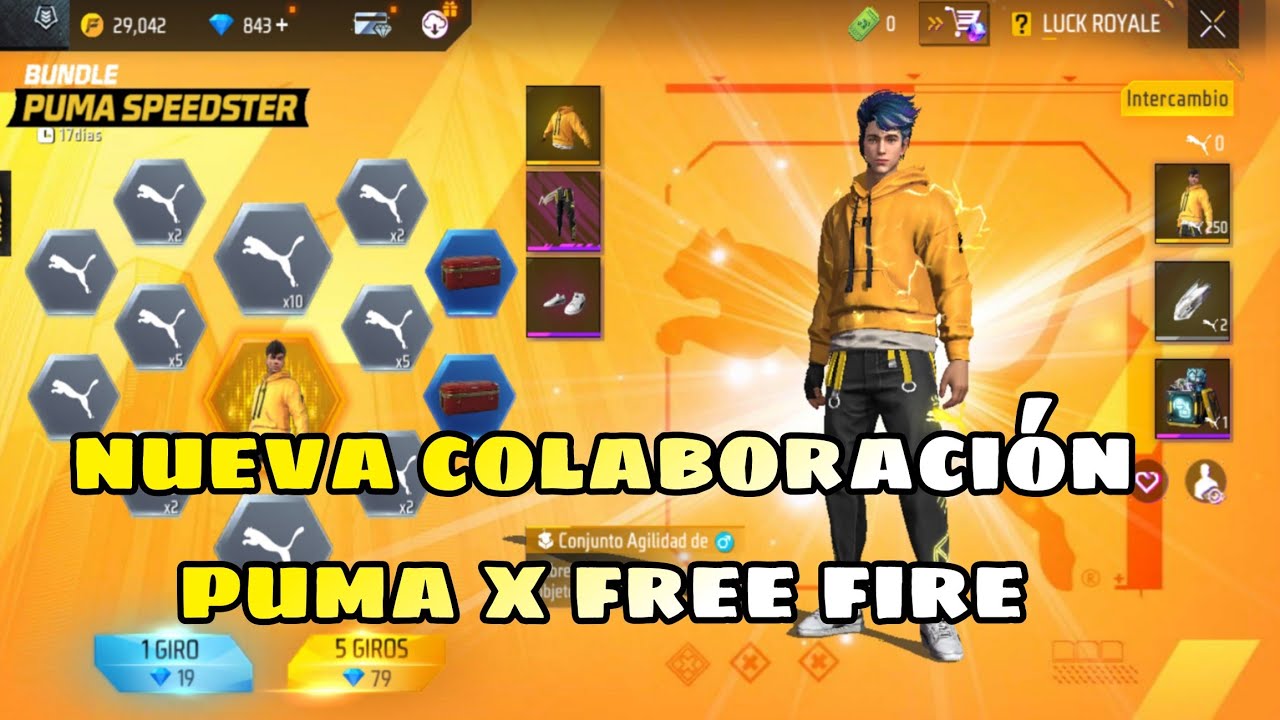 SACANDO EL PAQUETE AGILIDAD DE PUMA,FREE FIRE X PUMA,RULETA DE TOKENS ...