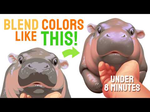 Learn How to BLEND COLORS Like a Pro in UNDER 8 MINUTES (Beginner Digital Art Tutorial)  Photoshop