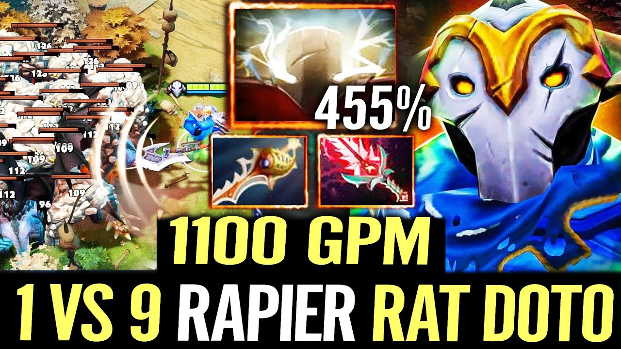 1 vs 9 Late Game x2 Rapier RAT Dota - Hard Carry IMBA Sven Dota 2 - YouTube