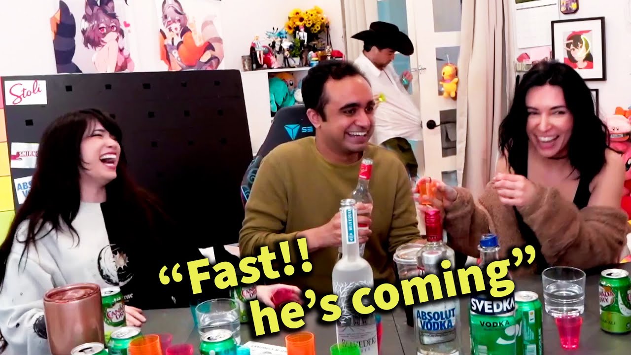Mizkif's costumers sneak Vodka shots under his eyes - YouTube