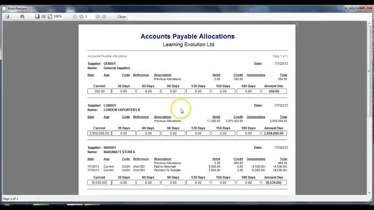 Lesson 22 Sage Pastel Evolution Supplier Balances & Transactions - YouTube