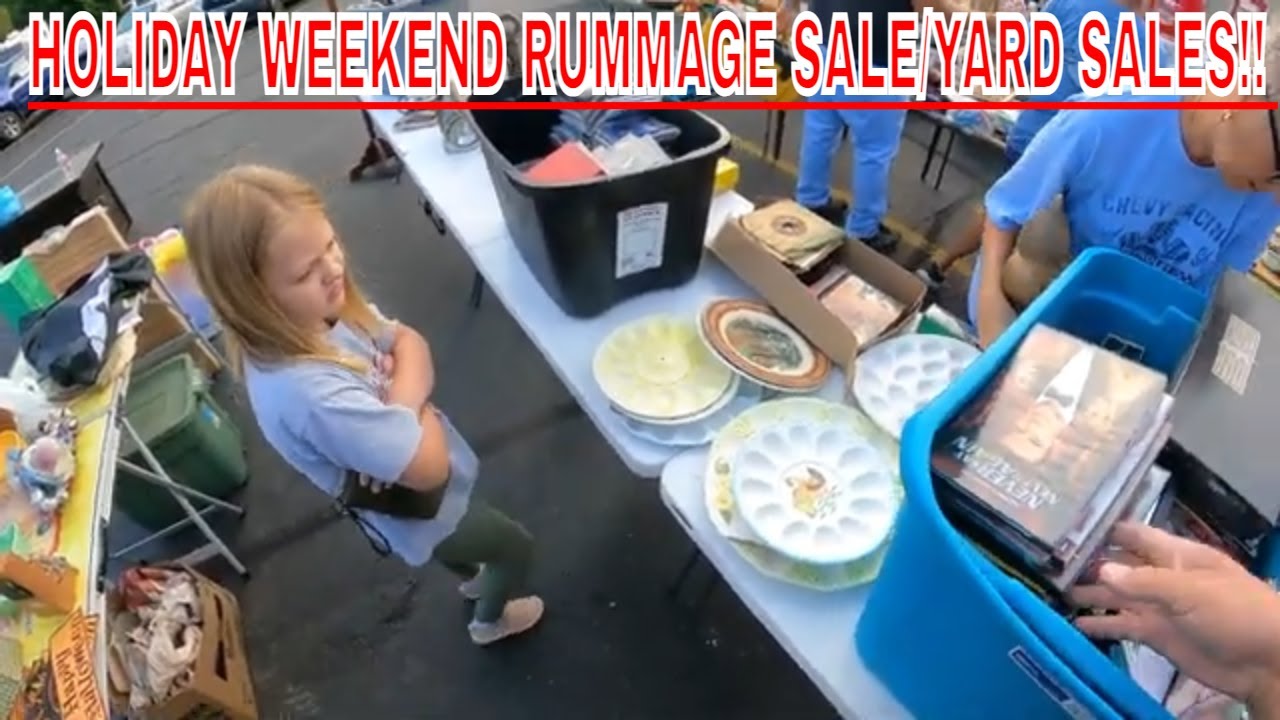 Exploding Deals At These Holiday Weekend Rummage/Yard Sales - YouTube