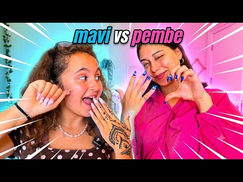 MAVİ vs PEMBE! 💅 TAKMA TIRNAK YAPTIK ?! KAVGA ÇIKTI 