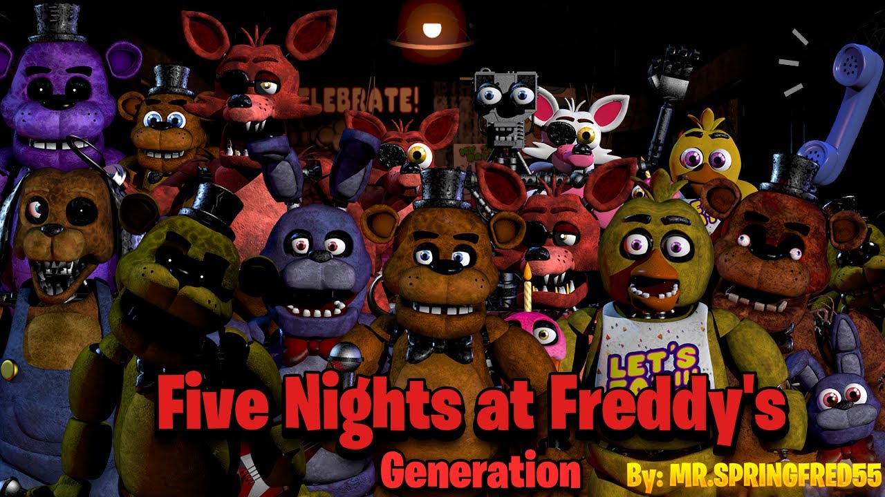 (SpeedArt/FNaF/C4D) Five Nights at Freddy's 1 Generation - YouTube
