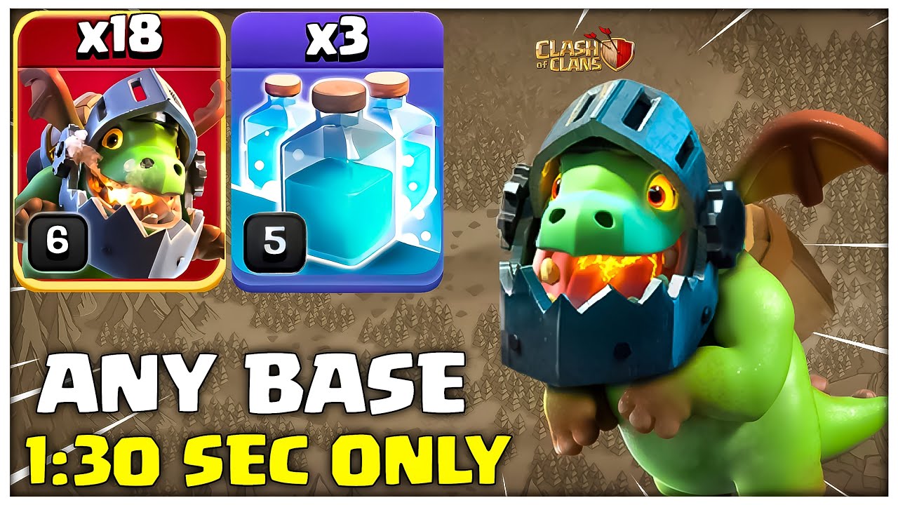 18 x Inferno Dragons + 3 Clone Spell = 3 Star Under 1:30 SEC!! TH12 ...