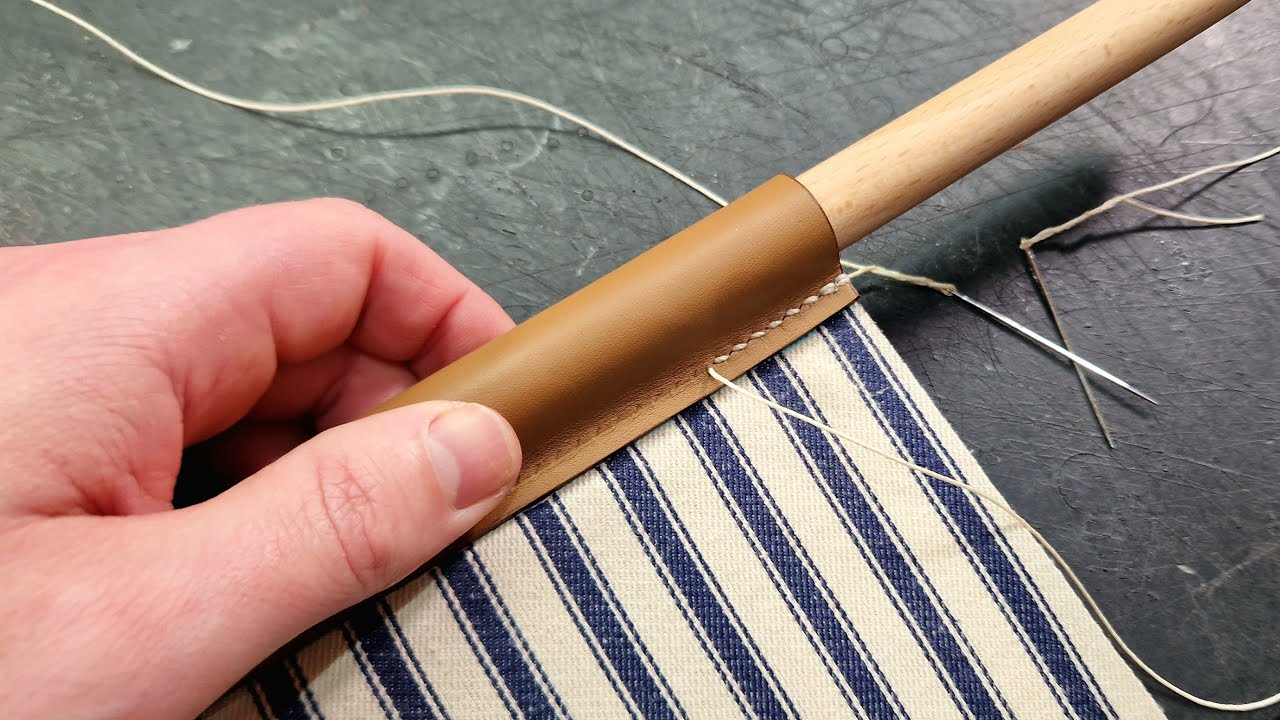 Hand Stitching A Leather Tote Bag LIVE! - YouTube