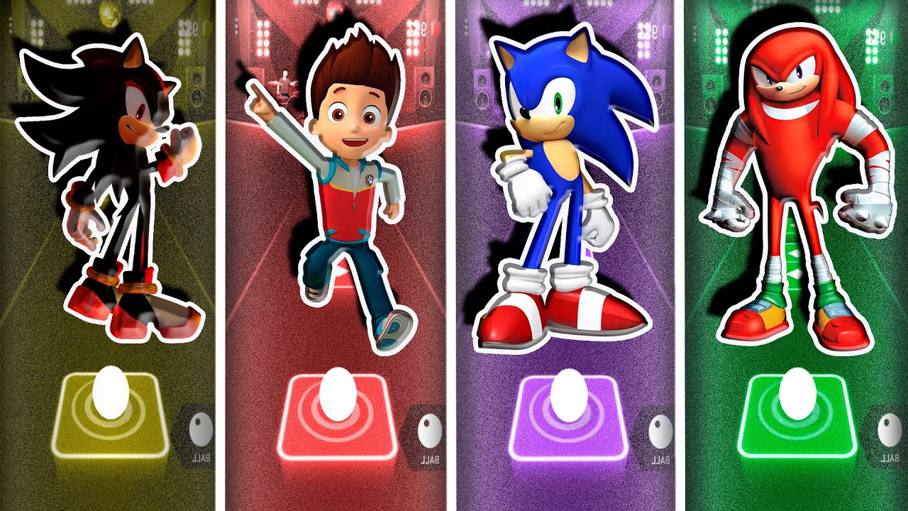 Tiles hop| Shadow the Hedgehog🆚 pow patrol 🆚 Sonic primer 🆚 Knuckles ...